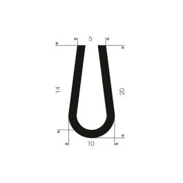 U Rubber Profile 5mm - 10x20mm | UV Resistant | EPDM Quality