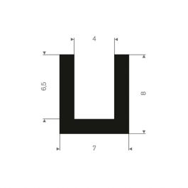 U Rubber Profile 4mm - 7x8mm | UV Resistant | EPDM Quality